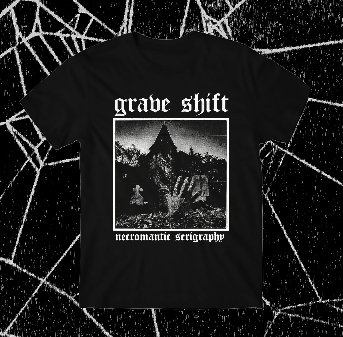 GRAVE SHIFT - NECROMANTIC SERIGRAPHY T-SHIRT – Grave Shift Press LLC
